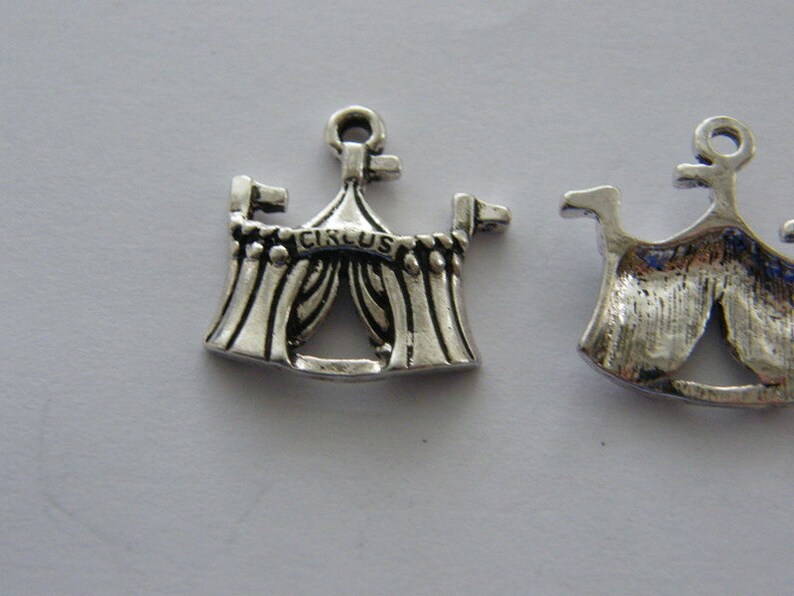 4 Circus Tent Charms Antique Silver Tone P146 - Etsy