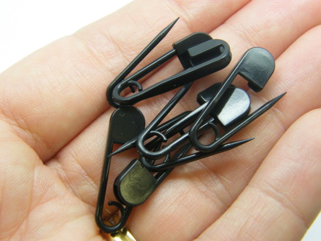 50 Safety Pin Black Plastic FS9 - Etsy