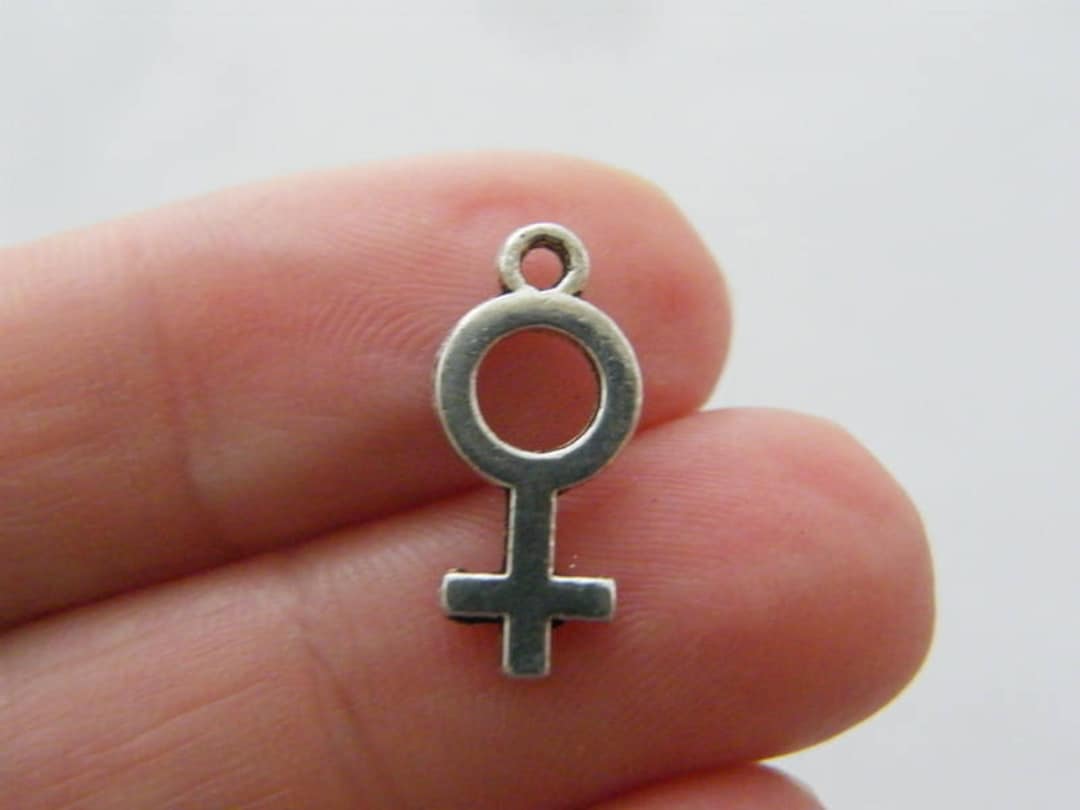 10 Female Symbol Charms Antique Silver Tone M395 - Etsy