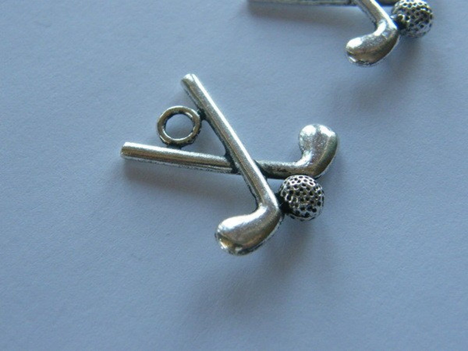 6 Golf Clubs and Ball Charms Antique Silver Tone SP57 | Etsy