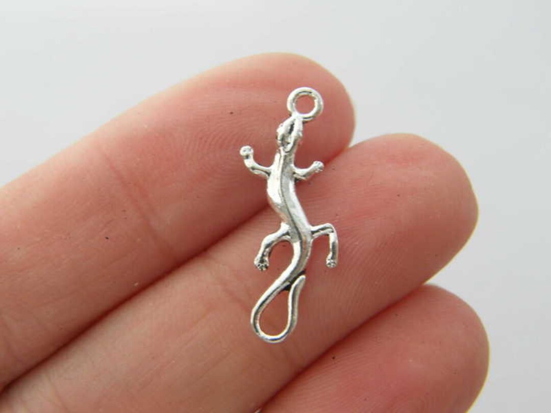 BULK 50 Lizard Charms Antique Silver Tone A417 - SALE 50% OFF - Etsy