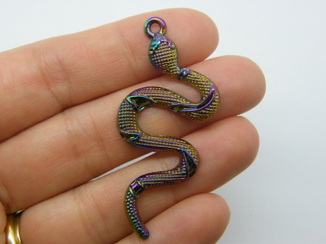 2 Snake Pendants Multi Colour A1204 - Etsy