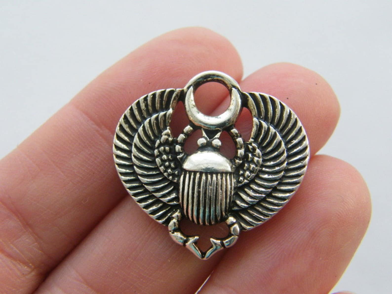 BULK 20 Scarab Charms Antique Silver Tone WT37 - Etsy
