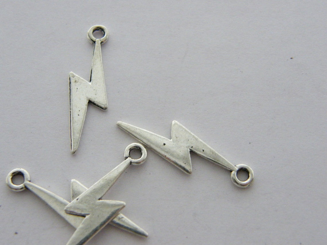 BULK 50 Lightning Bolt Charms Antique Silver Tone S85 - Etsy