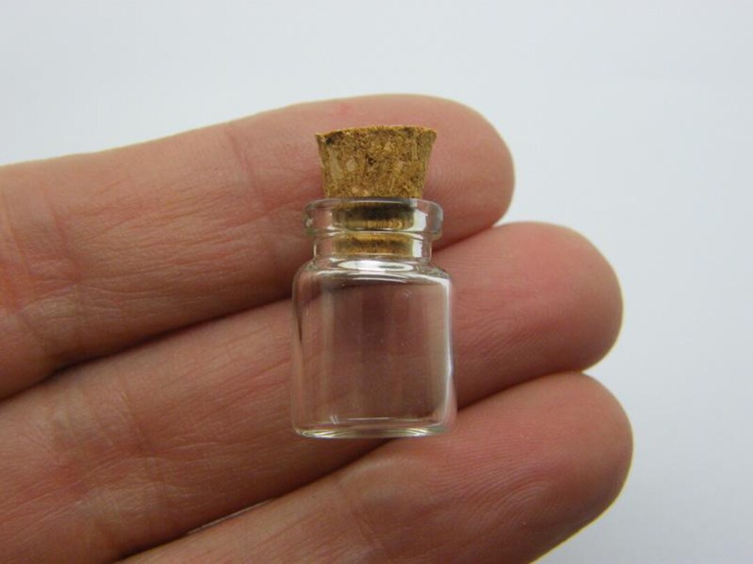 10 Mini Glass Bottles With Corks 13 X 18mm GB236A - Etsy