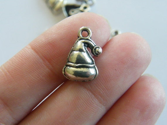 14 Christmas Hat Charms Antique Silver Tone CT72 - Etsy