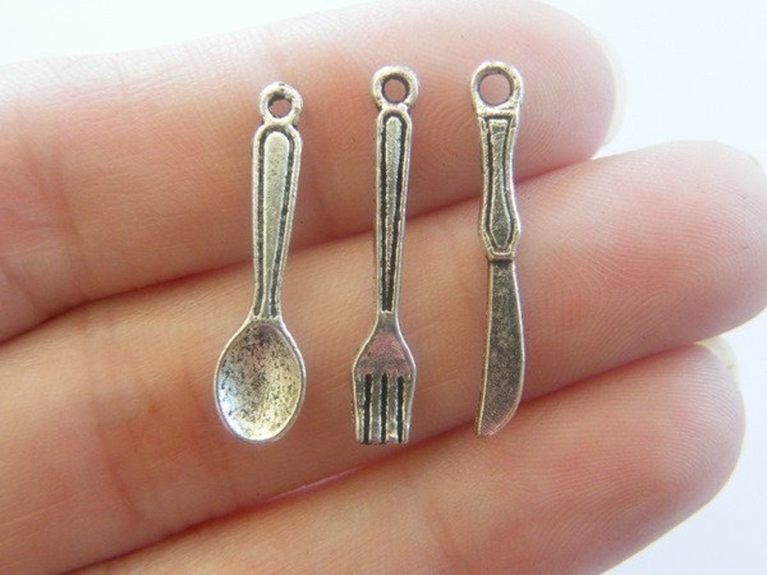 The Cutlery Collection - 24 Antique Silver Tone Charms - Etsy