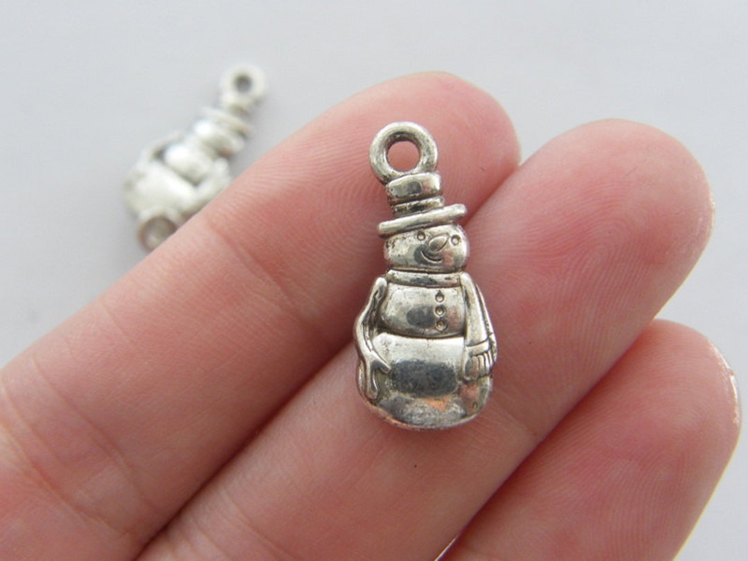 10 Snowman Charms Antique Silver Tone SF42 - Etsy