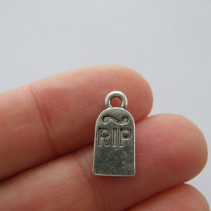 14 Gravestone RIP Charms Antique Silver Tone HC19 - Etsy