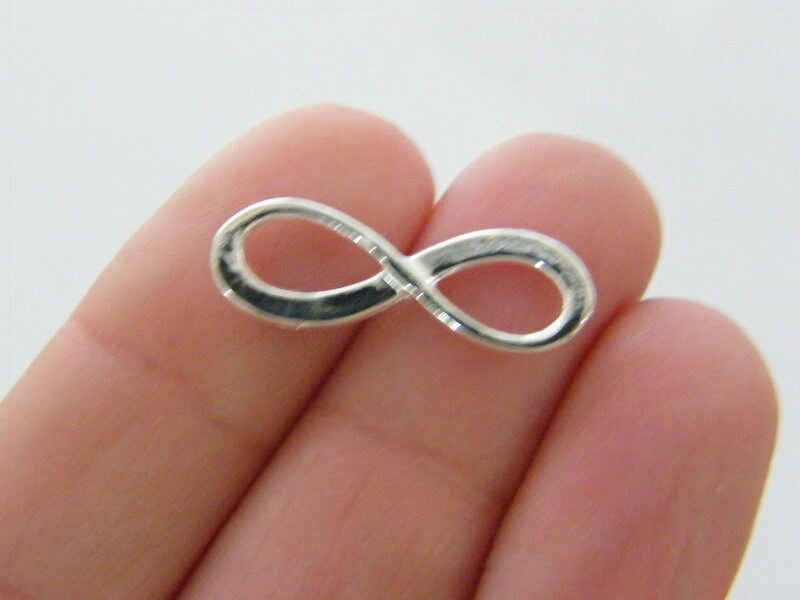 BULK 50 Infinity Charms or Connectors Silver Plated Tone I28 - Etsy