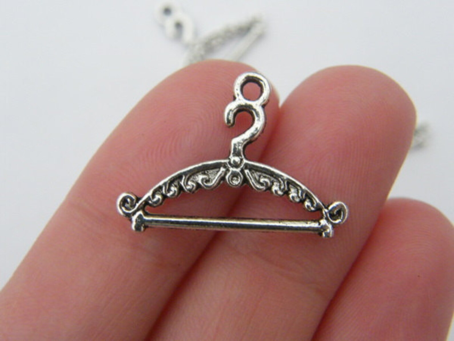 8 Hanger Charms Antique Silver Tone P241 - Etsy