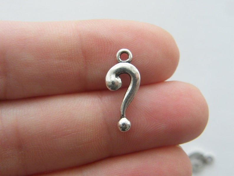 12 Question Mark Charms Antique Silver Tone M67 - Etsy