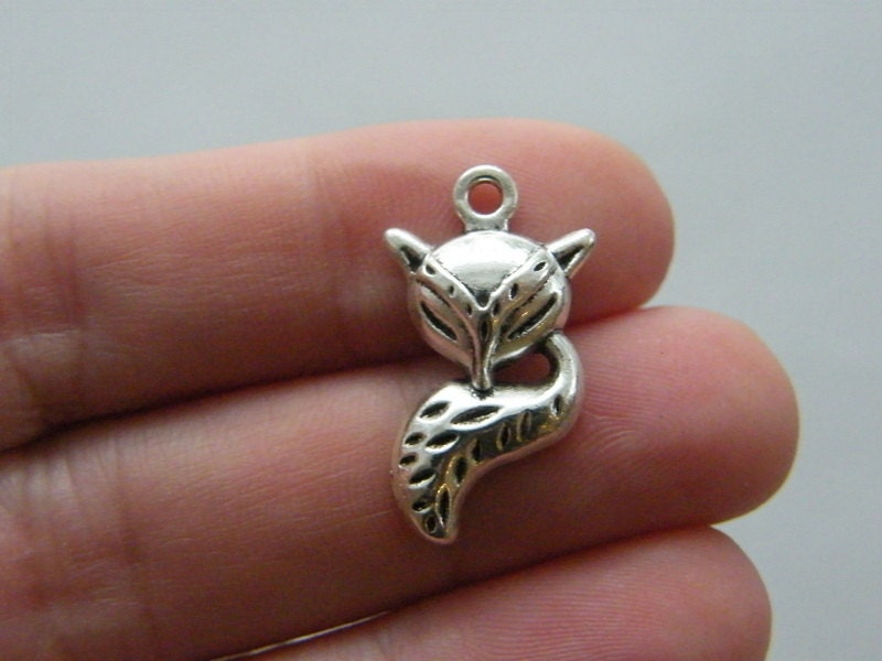 10 Fox Charms Antique Silver Tone A282 - Etsy