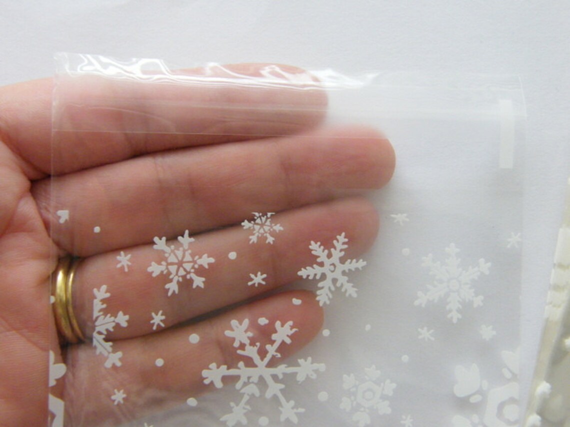 100 Snowflake Cellophane Packet Bags Self Sealing and - Etsy