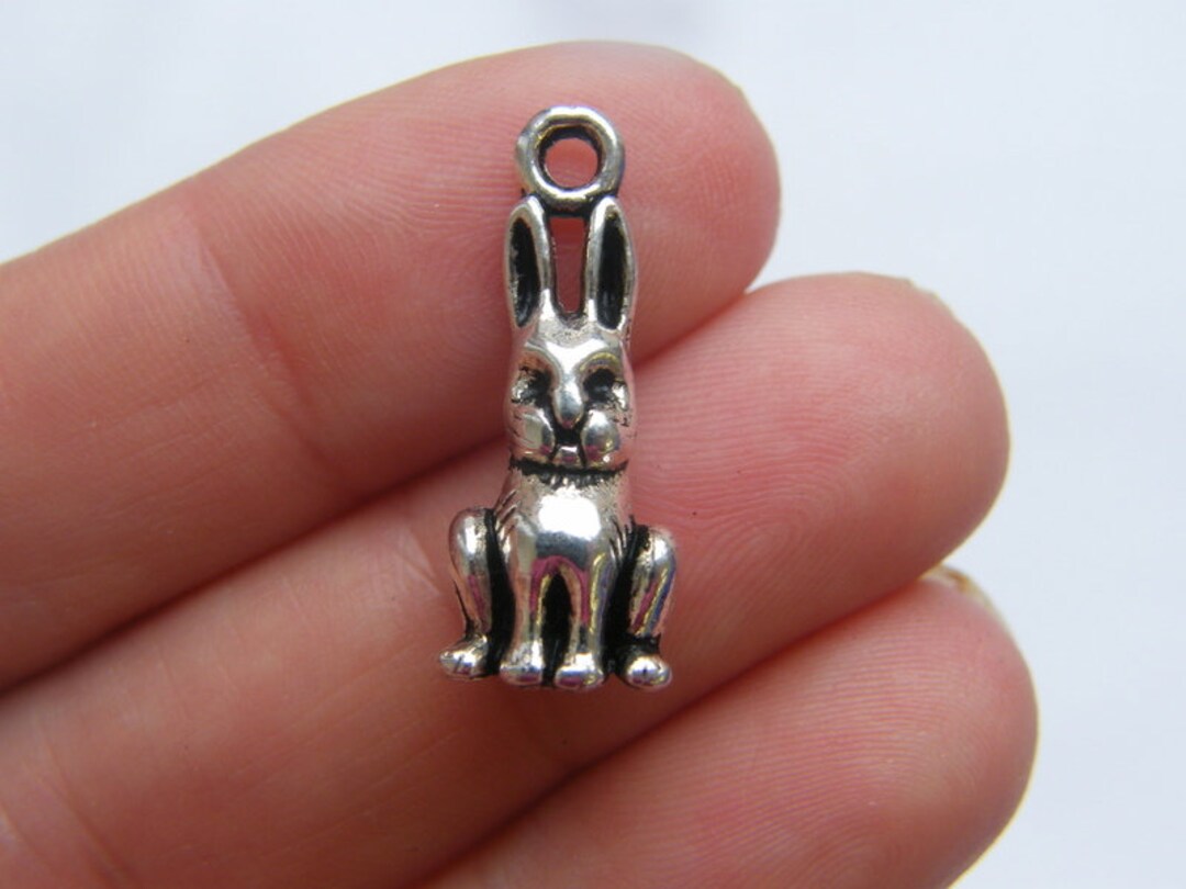 BULK 30 Rabbit Charms Antique Silver Tone A962 - Etsy