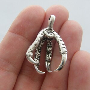 4 Bird Talon Charms Antique Silver Tone B104 - Etsy