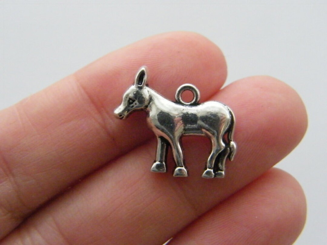 4 Donkey Charms Antique Silver Tone A606 - Etsy