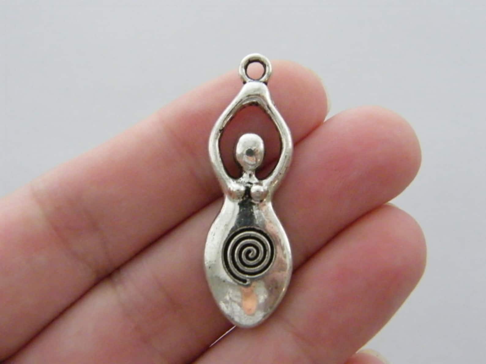 4 Lady Goddess Pendants Antique Silver Tone P29 - Etsy