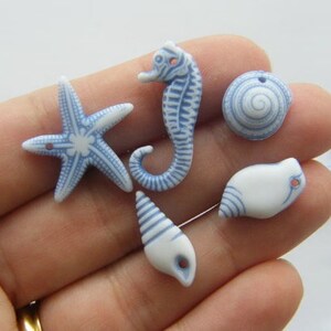 100 Blue Random Sea Themed Acrylic Charms - Etsy