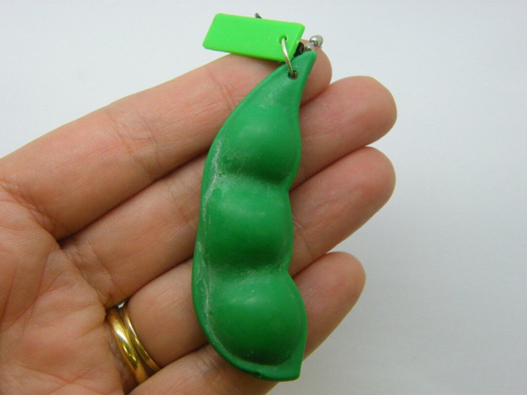 8 Pea Pod Pendants Green Plastic on Cell Phone Strapfd131 - Etsy