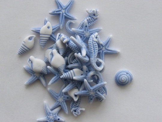 100 Blue Random Sea Themed Acrylic Charms - Etsy