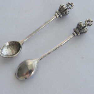 4 Crown Spoon Pendants Antique Silver Tone FD78 - Etsy