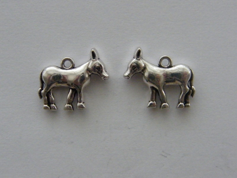4 Donkey Charms Antique Silver Tone A606 - Etsy
