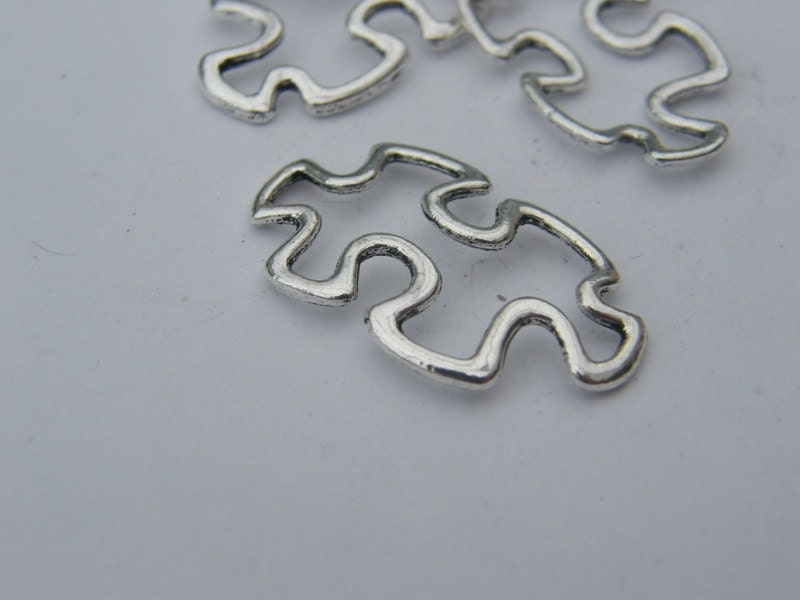 BULK 30 Puzzle Piece Connector Charms Silver Plated Tone P125 - Etsy