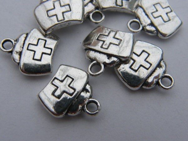 8 Nurse Hat Cap Charms Antique Silver Tone MD9 - Etsy