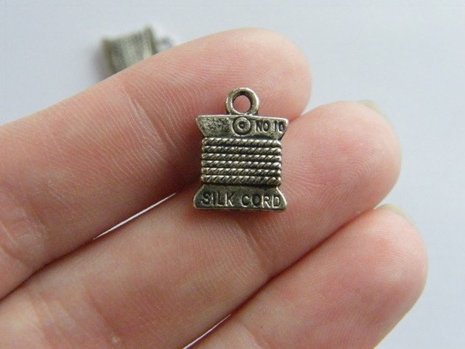 BULK 50 Spool Cotton Reel Thread Charms Antique Silver Tone | Etsy