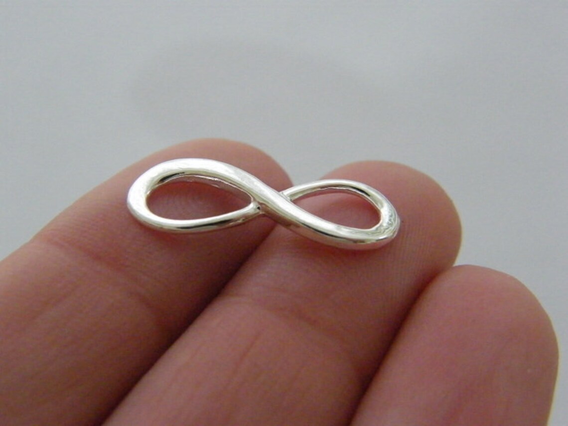 BULK 50 Infinity Charms or Connectors Silver Plated Tone I28 - Etsy