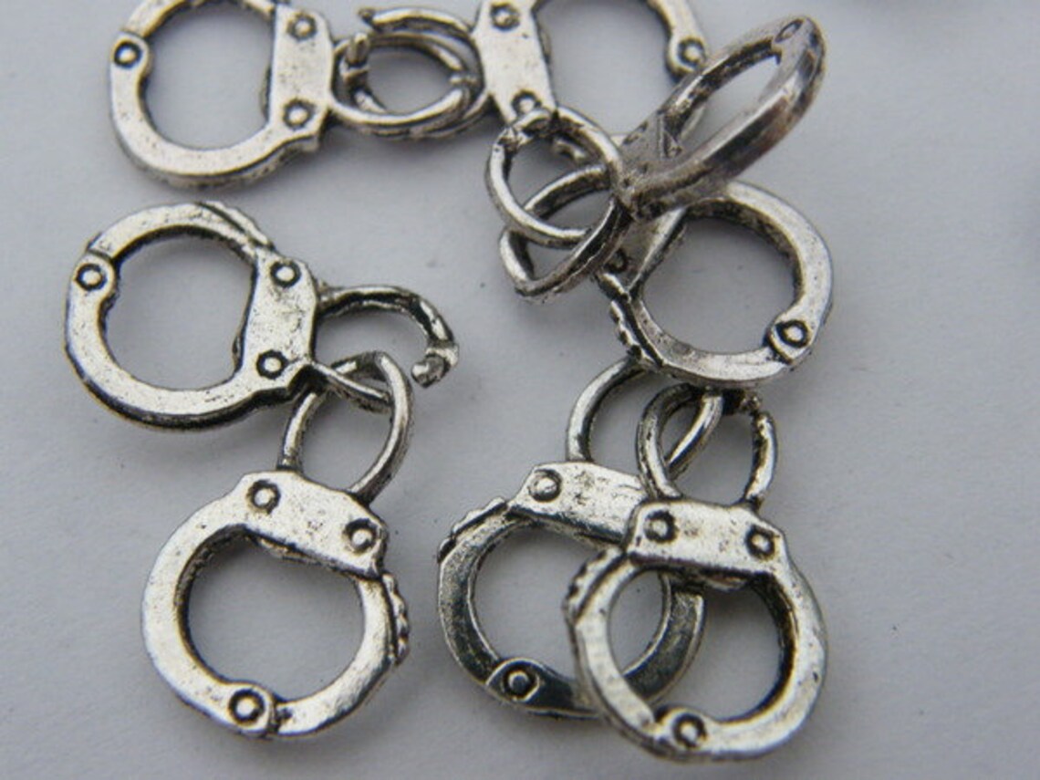 BULK 30 Pair of Handcuff Charms Antique Silver Tone G24 | Etsy