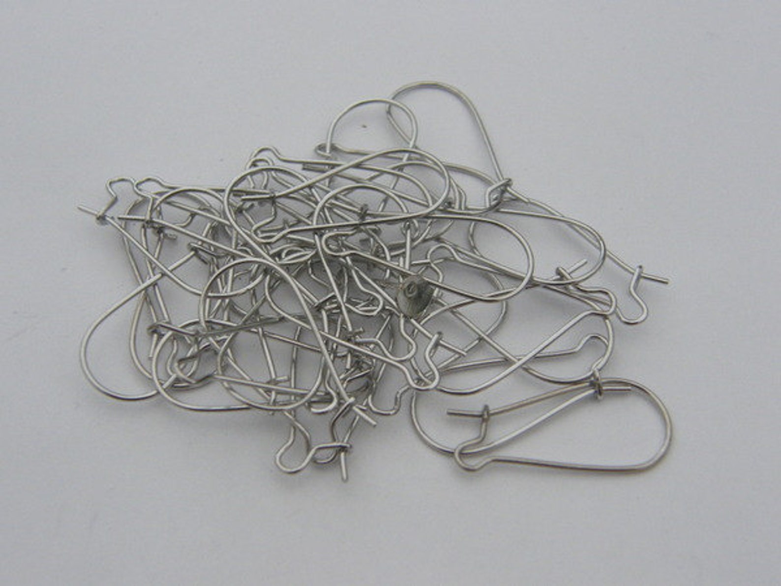 50 Kidney Ear Wire Earring Hooks 25 X 11mm Silver Tone FS416 - Etsy