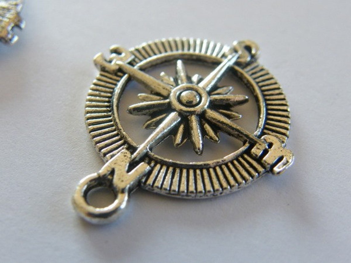 BULK 30 Compass Pendants Antique Silver Tone FF639 - Etsy