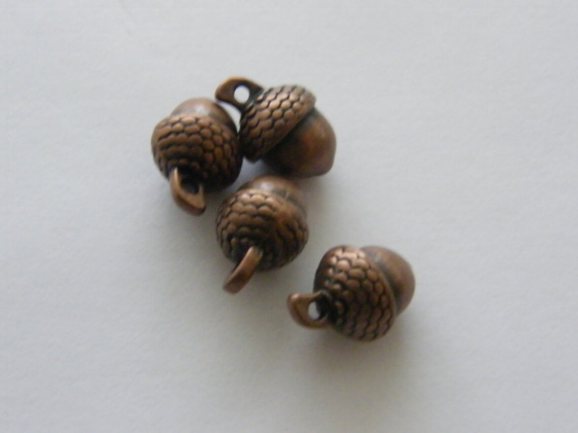 6 Acorn Charms Antique Copper Tone L89 | Etsy