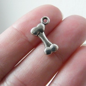 BULK 50 Bone Charms Antique Silver Tone A791 - Etsy