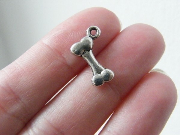 BULK 50 Bone Charms Antique Silver Tone A791 | Etsy