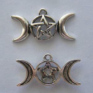 BULK 20 Triple Moon Charms Antique Silver Tone HC240 - SALE 50% OFF - Etsy