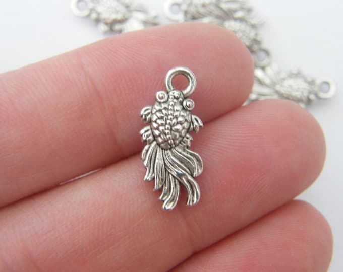 8/10pcs Enamel Lucky Koi Fish Design Charms Alloy Chinese Style ...