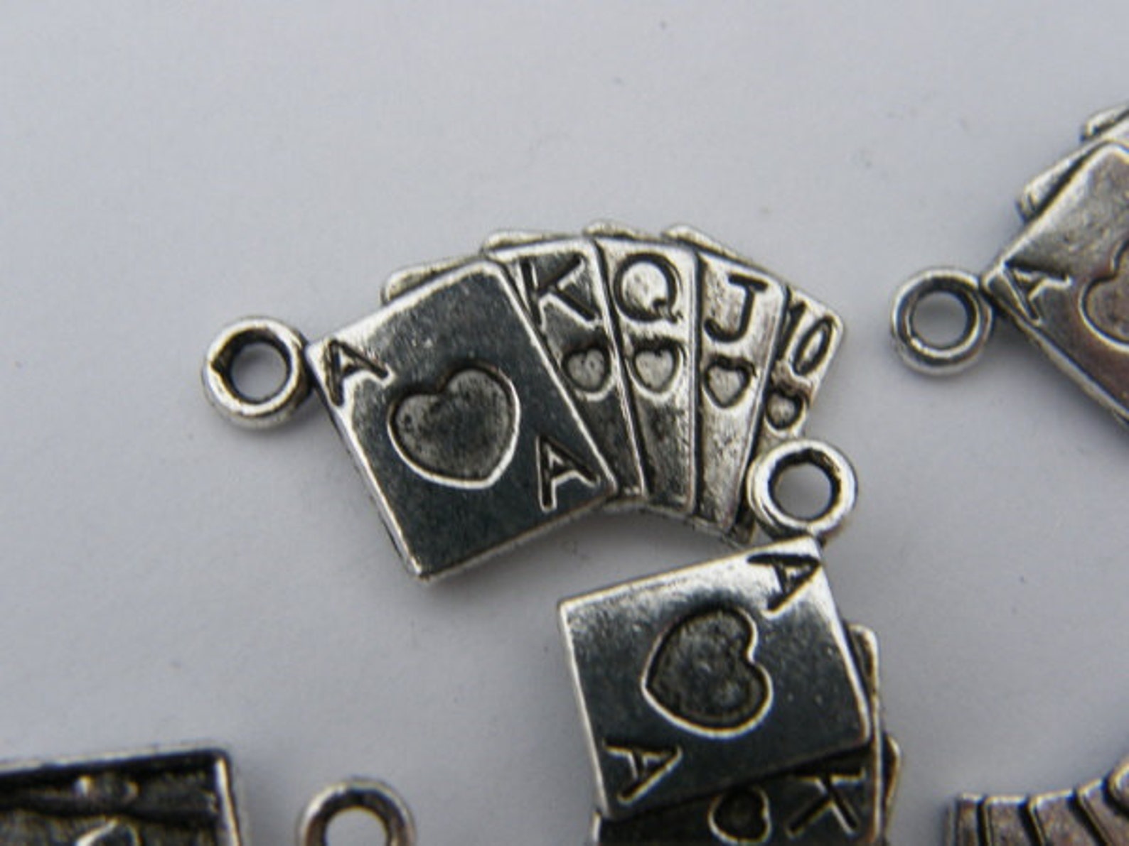8 Poker Playing Card Charms Antique Silver Tone P280 - Etsy