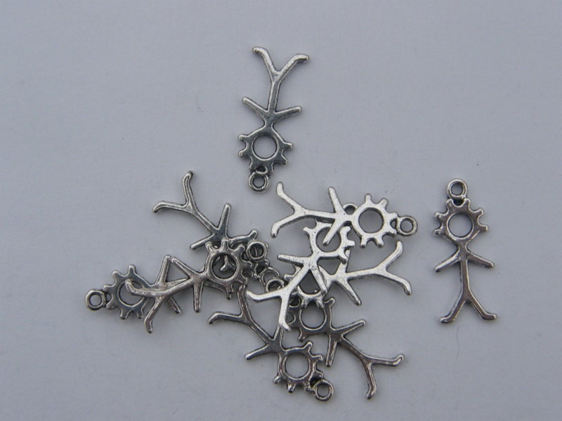 BULK 50 Stick figure boy charms antique silver tone P31 | Etsy