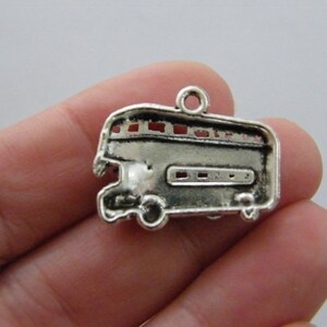 6 London Bus Charms Antique Silver Tone WT17 - Etsy
