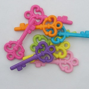 BULK 30 Mixed Colours Acrylic Plastic Key Pendants SALE 50% Offf - Etsy