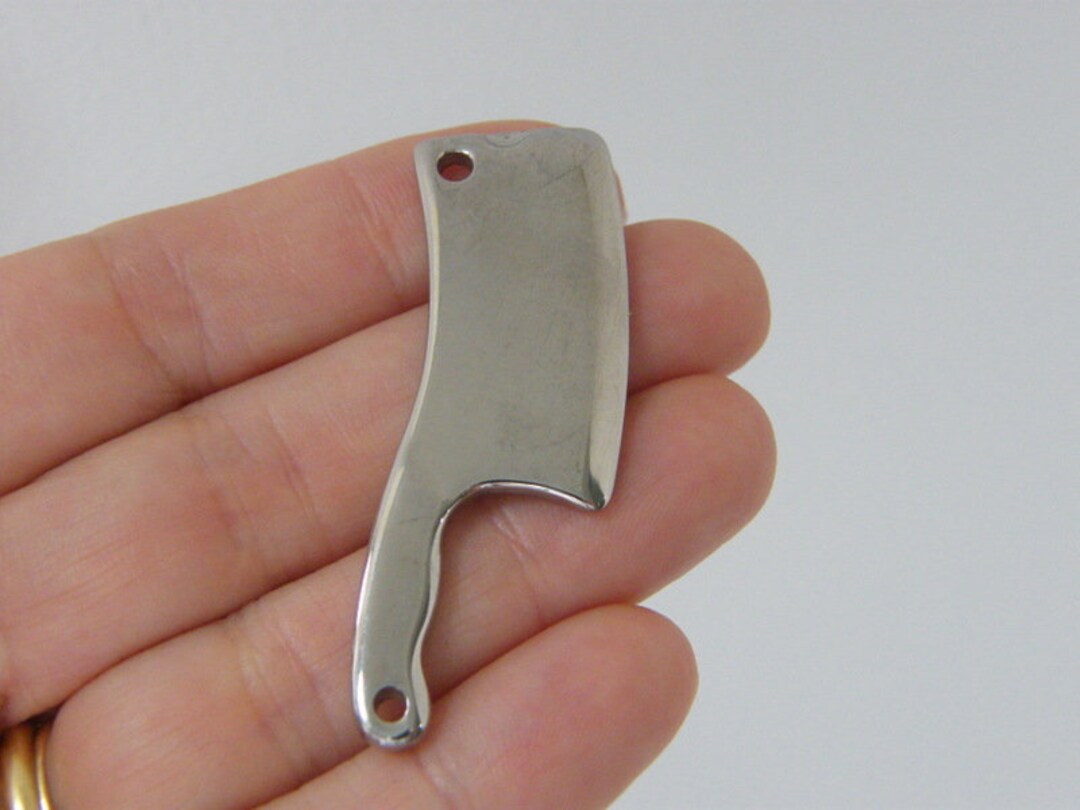 1 Meat Cleaver Knife Connector Charm Stainless Steel FD270 - Etsy