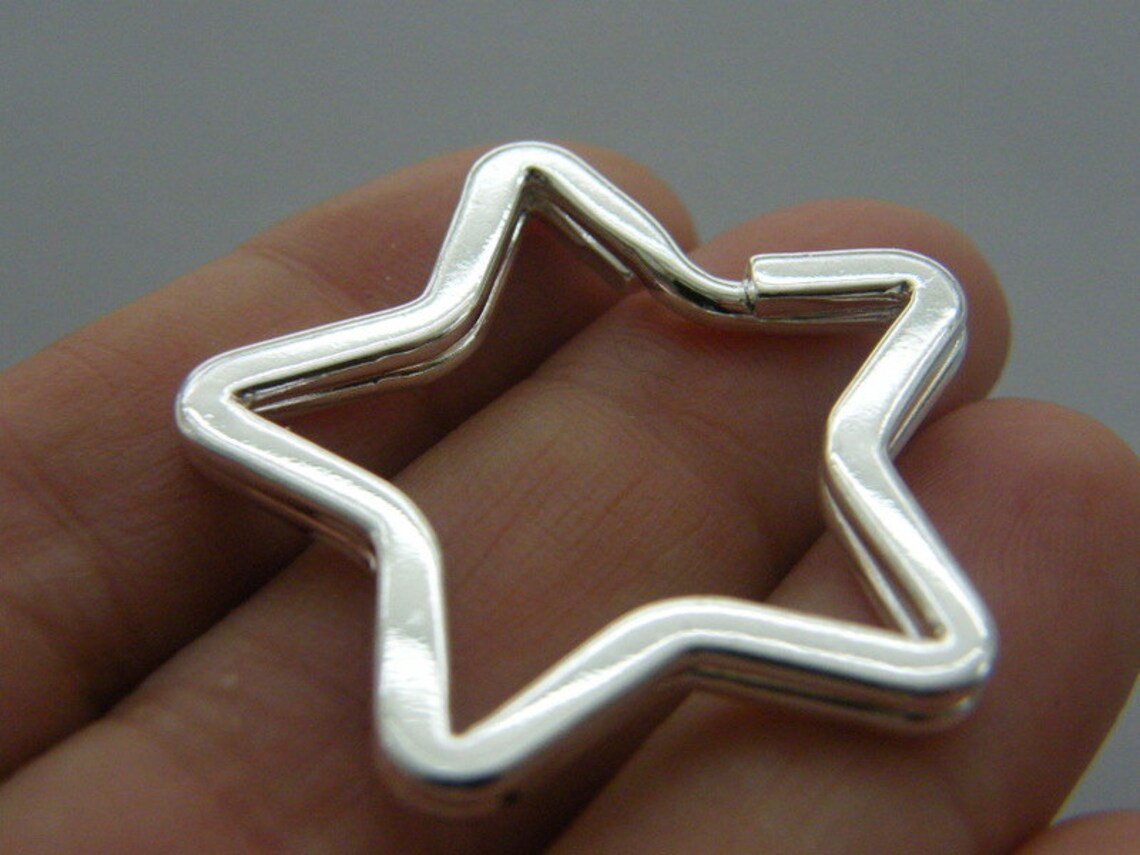 2 Star Key Rings 34 X 33mm Silver Plated FS525 - Etsy