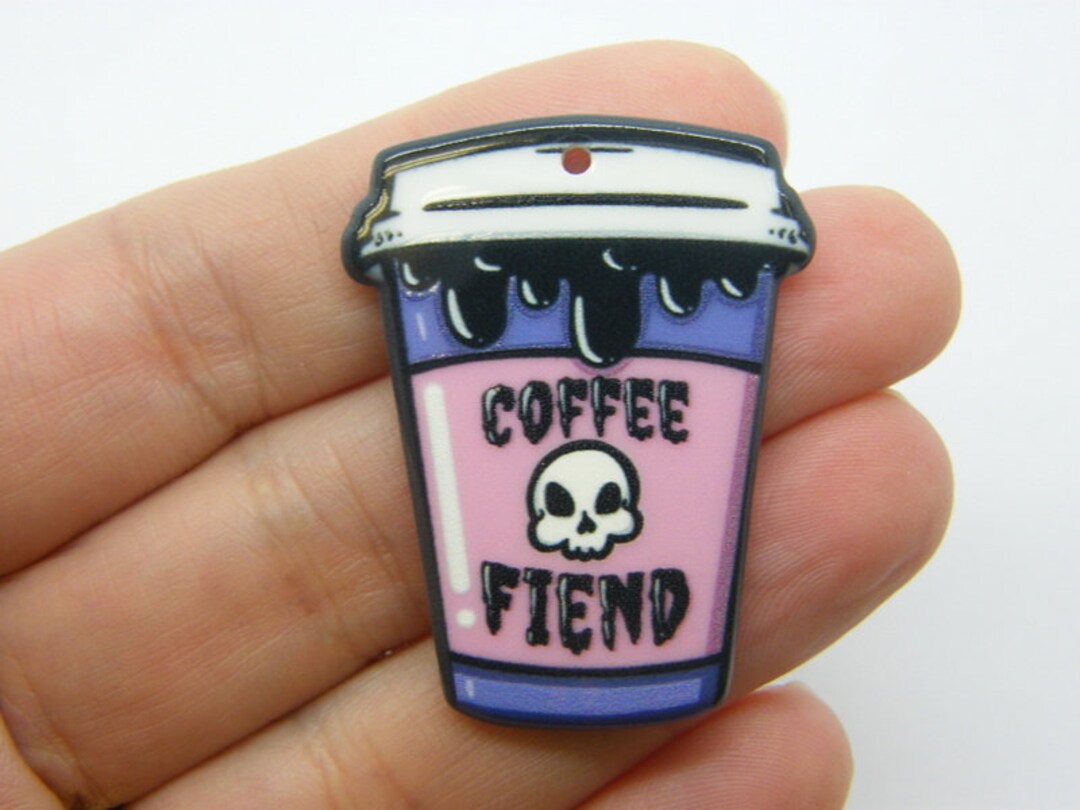 2 Coffee Fiend Halloween Pendants Acrylic HC343 - Etsy