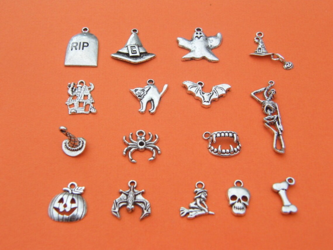 The Ultimate Halloween Charms Collection - 16 Different Antique Silver ...