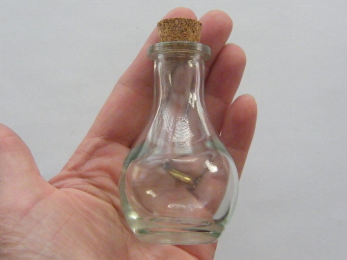 1 Glass Bottle With Cork Clear - Etsy