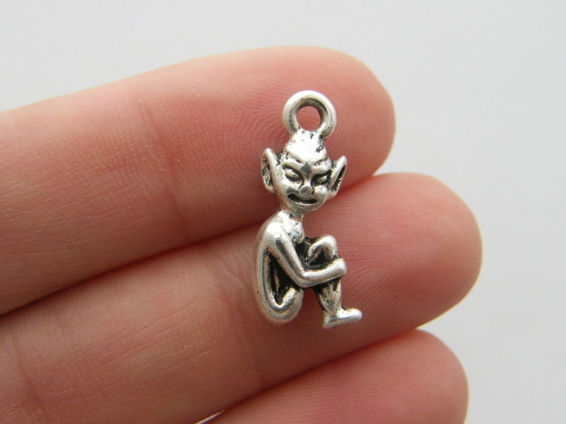 BULK 30 Pixie Charms Antique Silver Tone FB46 - Etsy