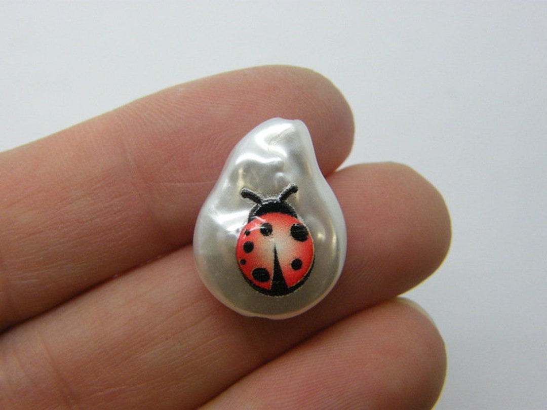 4 Ladybug Ladybird Beads Red Pearl ABS Plastic A1046 - Etsy